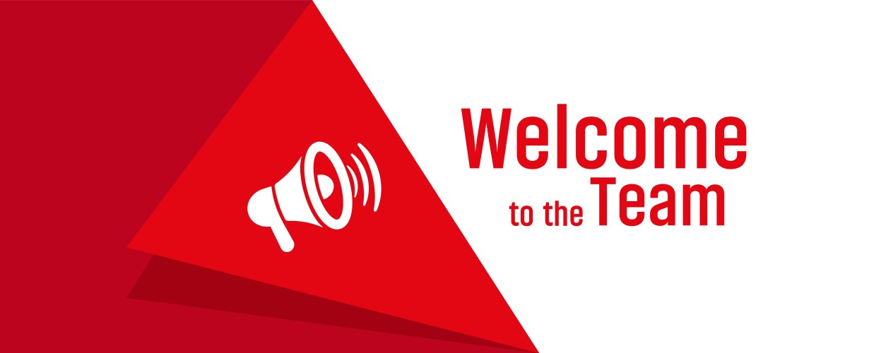 Welcome to the team on white background Royalty Free Vector