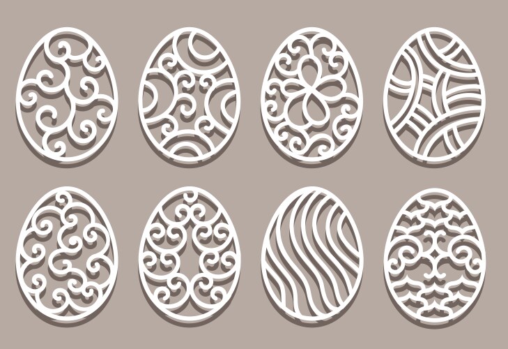 Set of templates for laser cutting easter eggs Vector Image Set of templates for laser cutting easter eggs Vector Image