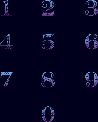 Flat numbers color Royalty Free Vector Image - VectorStock