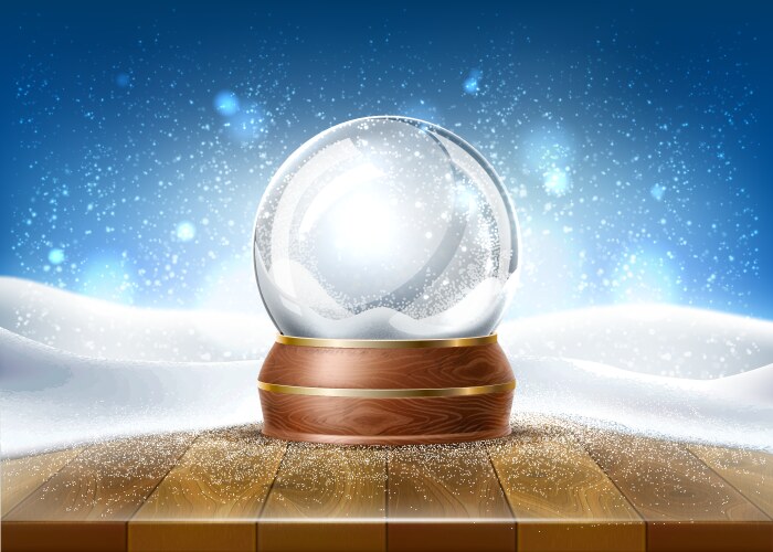 Realistic christmas snowglobe 3d winter toy Vector Image