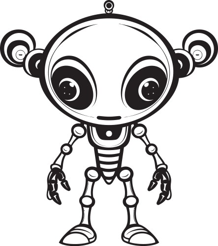 Futuristic explorer logo of alien bot mechanical Vector Image