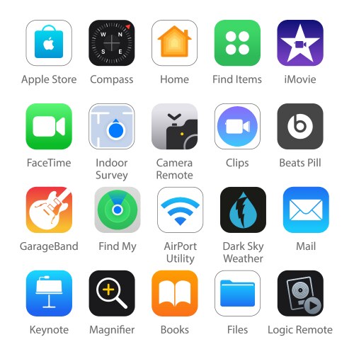 Set of popular social media and mobile apps icons Vector Image