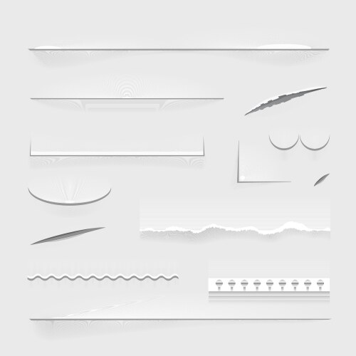 Realistic paper shadow effect set transparent Vector Image