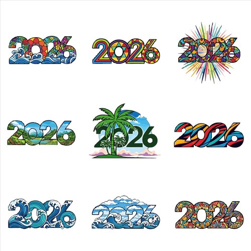 2026 year designs set isolated on white – Royalty-Free Vector | VectorStock