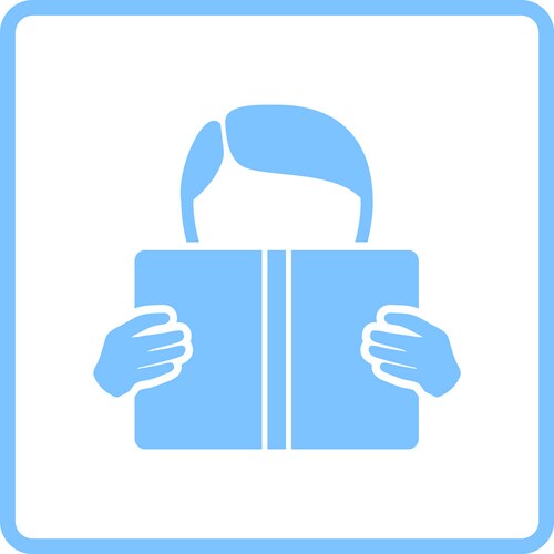 Boy reading book icon Royalty Free Vector Image