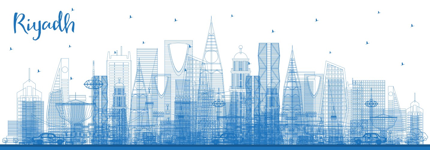 Riyadh linear logo trendy stylish landmarks Vector Image