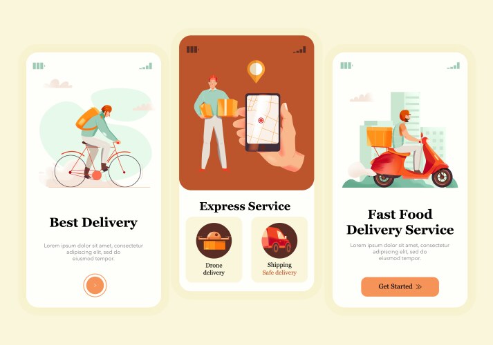 Online food delivery mobile app template Vector Image