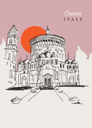 Drawing sketch of the cathedral santa ana Vector Image