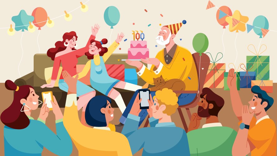 Old Man Cartoon Birthday Vector Images (over 250)