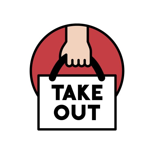 Chopsticks and noodles takeout box icon Royalty Free Vector