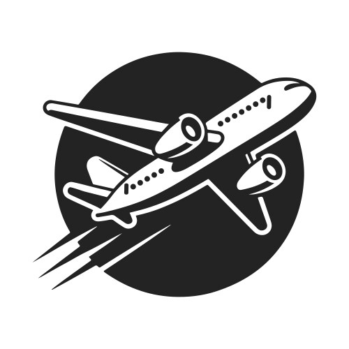 Airplane flight side view icon outline airplanes Vector Image