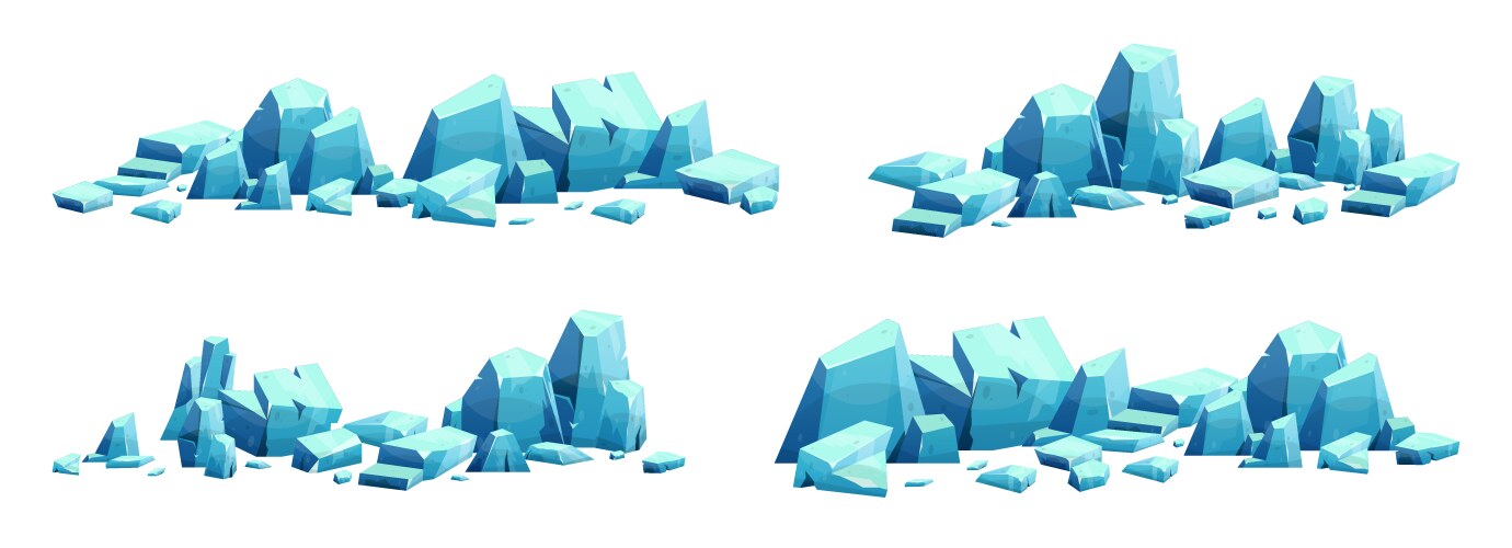Blue ice crystal in cartoon style isolated Vector Image