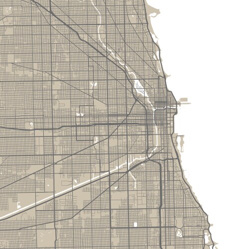 City of Chicago Street Map Vector Images (66)