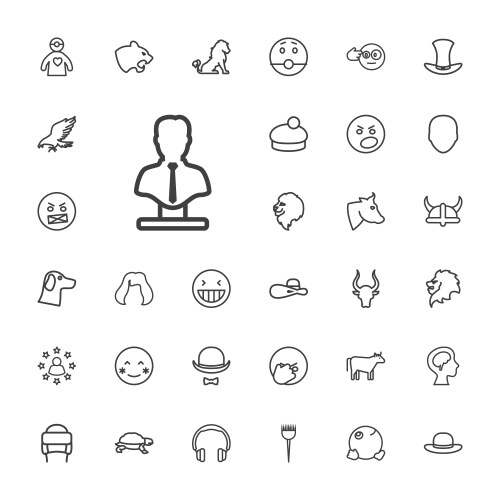 33 head icons Royalty Free Vector Image - VectorStock