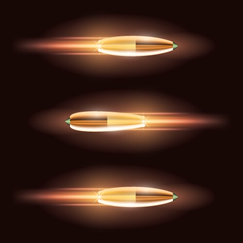 Flying bullet traces realistic pistol projectiles Vector Image