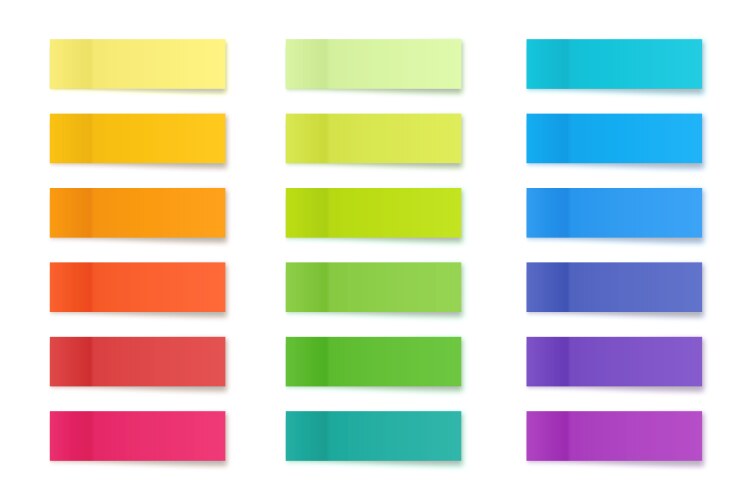 Sticky paper notes with shadow effect blank color Vector Image