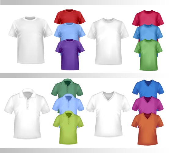 3d different color shirt set cartoon design style Vector Image