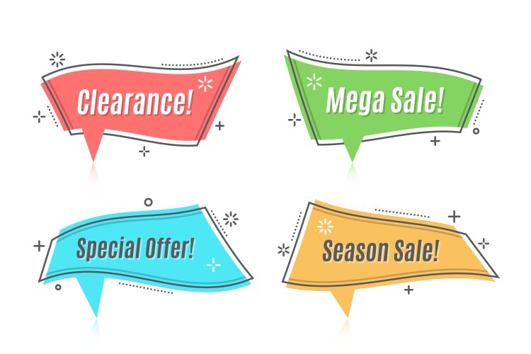 Flat linear promotion ribbon banner scroll price Vector Image