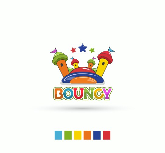 Bouncy castle hire logo design Royalty Free Vector Image