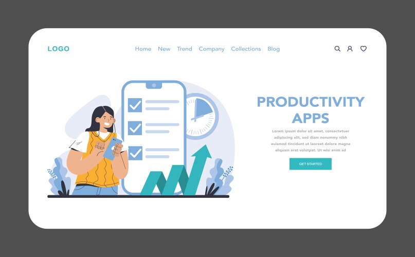 Productivity Boosting Concept Flat Royalty Free Vector Image