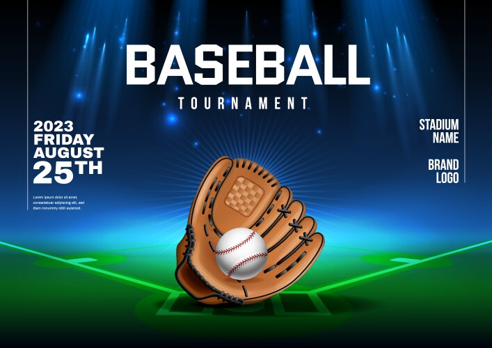 Baseball tournament poster Royalty Free Vector Image