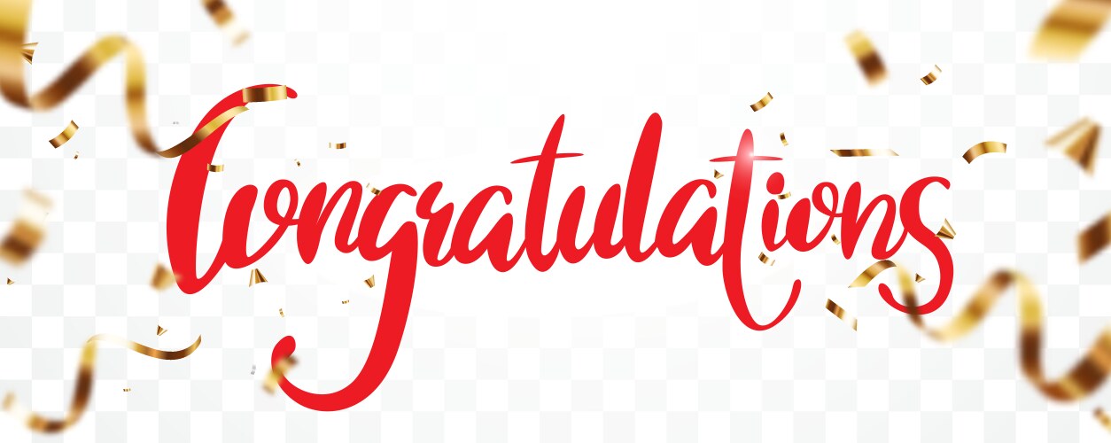 Congratulations sign letters banner with colorful Vector Image