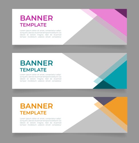 Template of horizontal web banners with diagonal Vector Image