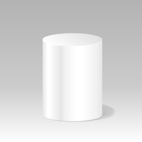 White cylinder isolated transparent background Vector Image
