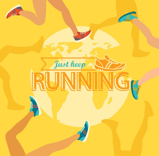 Cross-country running event poster Royalty Free Vector Image