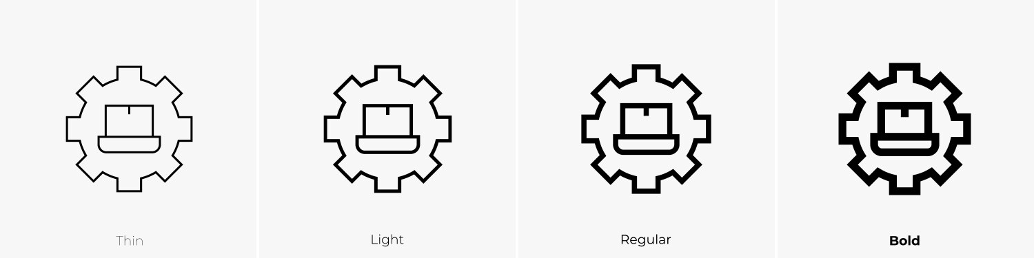 Computer desktop icon thin light regular and bold Vector Image