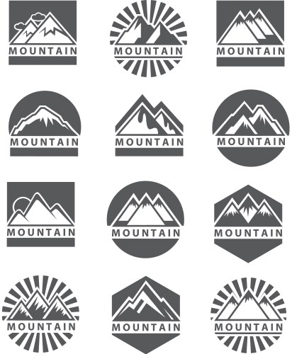 Mountain icons Royalty Free Vector Image - VectorStock