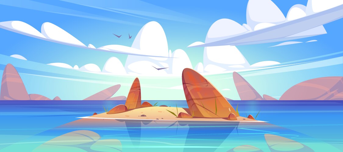 Ocean Seascape with Rocks Royalty Free Vector Image