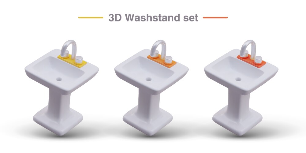Realistic model of wash basin in style Royalty Free Vector