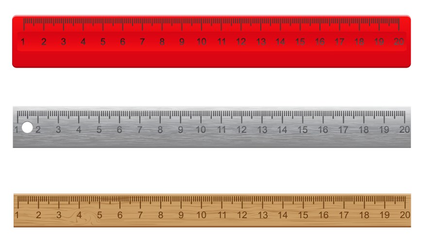 Realistic metal ruler markup for 10 inches Vector Image