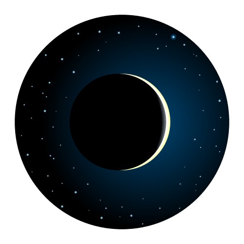 Lunar eclipse round icon Royalty Free Vector Image