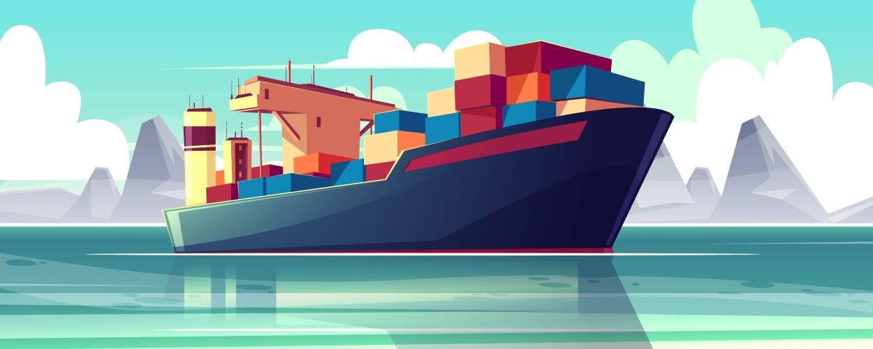 Loading container on cargo airplane cartoon Vector Image