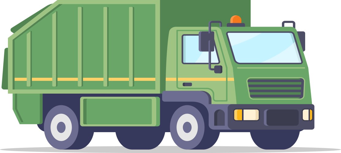 Cartoon transport garbage truck Royalty Free Vector Image