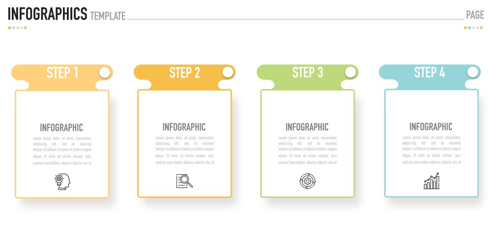 Rectangular paper origami infographic for business