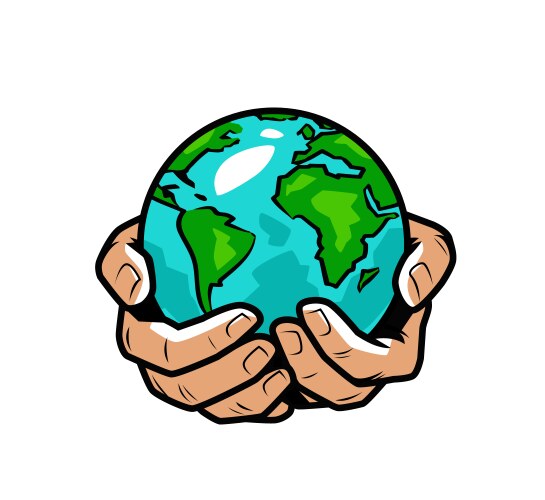 World planet earth in space globe cartoon Vector Image
