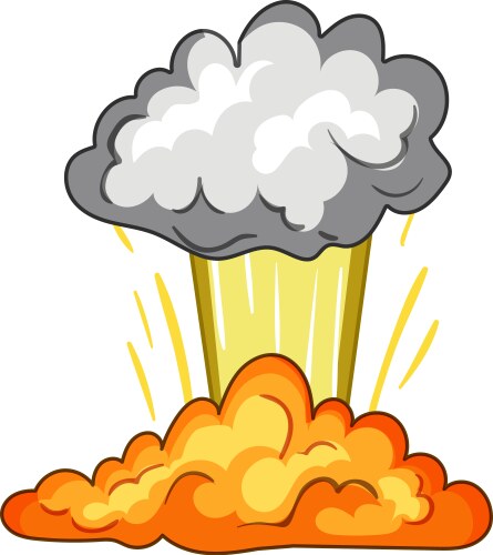 Fireball explosion effect cartoon Royalty Free Vector Image