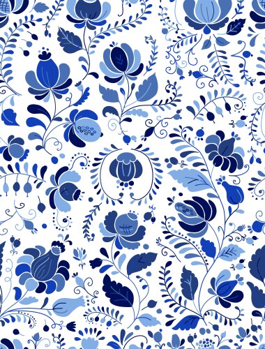 Russian gzhel pattern Royalty Free Vector Image