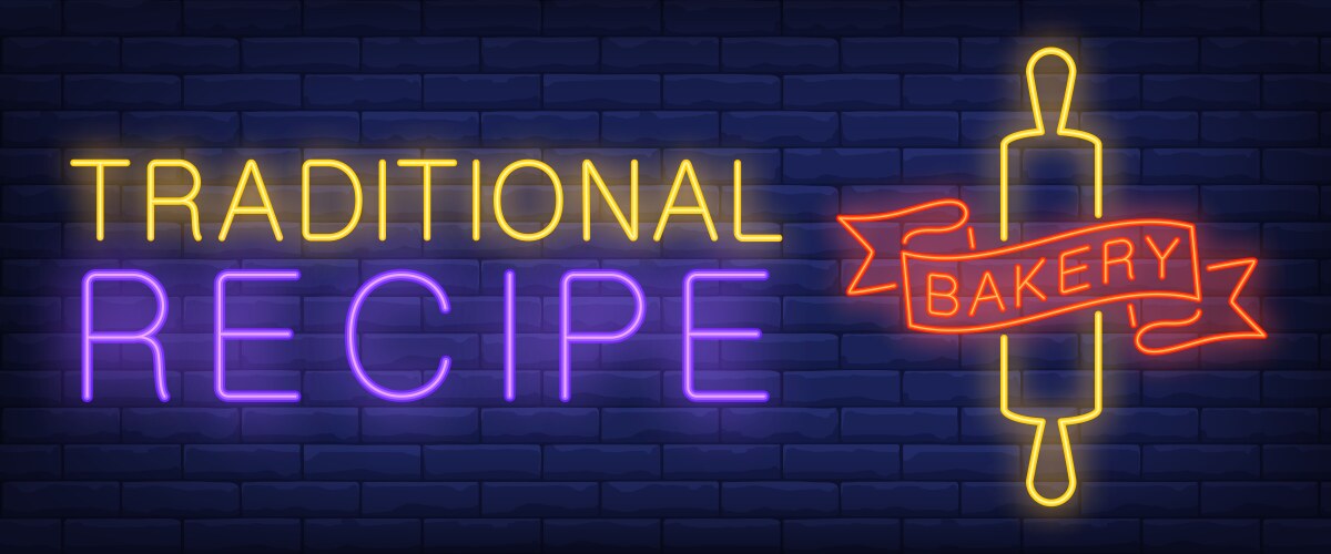 Baking with wire whisk neon sign bakery Royalty Free Vector