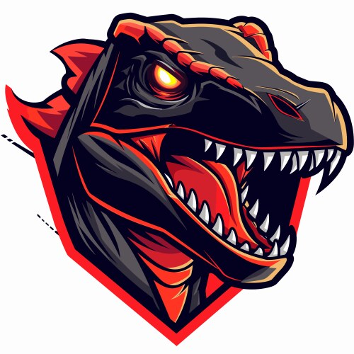 Esport logotype dinosaur icon sticker t-rex Vector Image