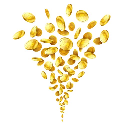 Dripping tap with golden coins Royalty Free Vector Image