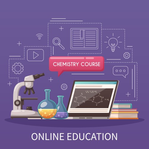 Cartoon online education Royalty Free Vector Image