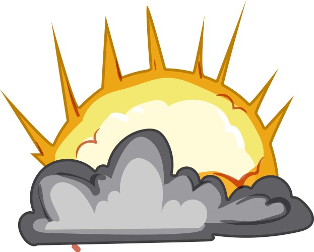 Impact explosion effect cartoon Royalty Free Vector Image