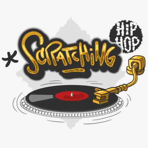 Hip hop design with a microphone and graffiti Vector Image