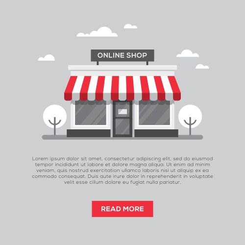 Detailed storefront for grocery and meat shop Vector Image