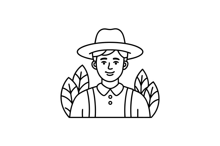 Farmer face logo style silhouette – Free Vector | VectorStock