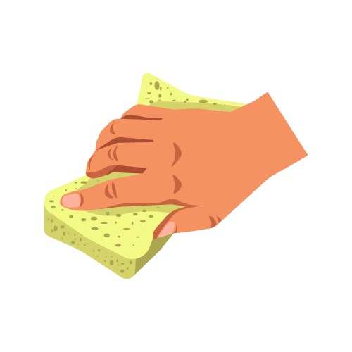 Hand with sponge Royalty Free Vector Image - VectorStock